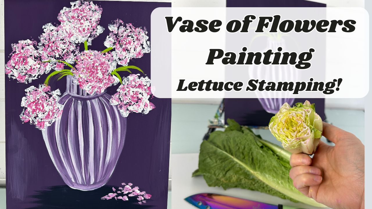 Beginner Vase of Flowers Painting - Emily Seilhamer Art